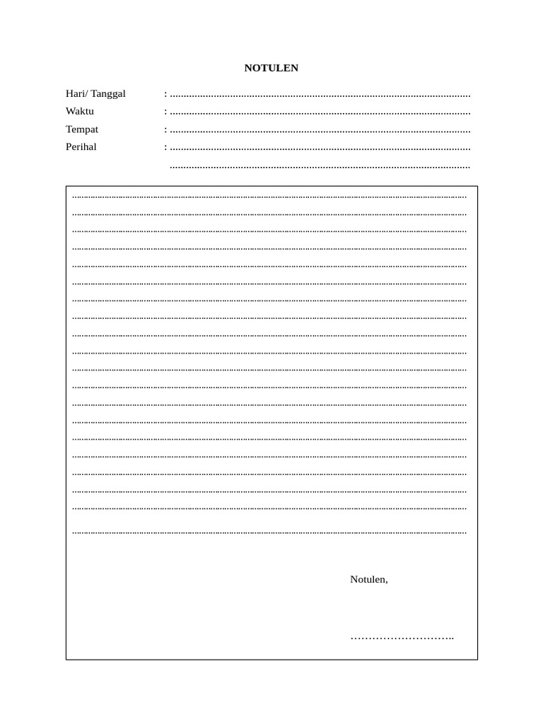 Format Notulen | PDF