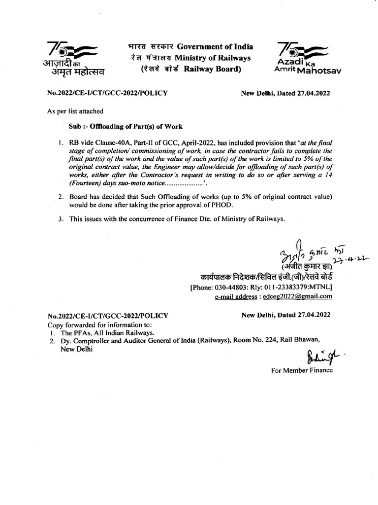 Offloading Policy for Railway Contracts | PDF | Rail Transport ...