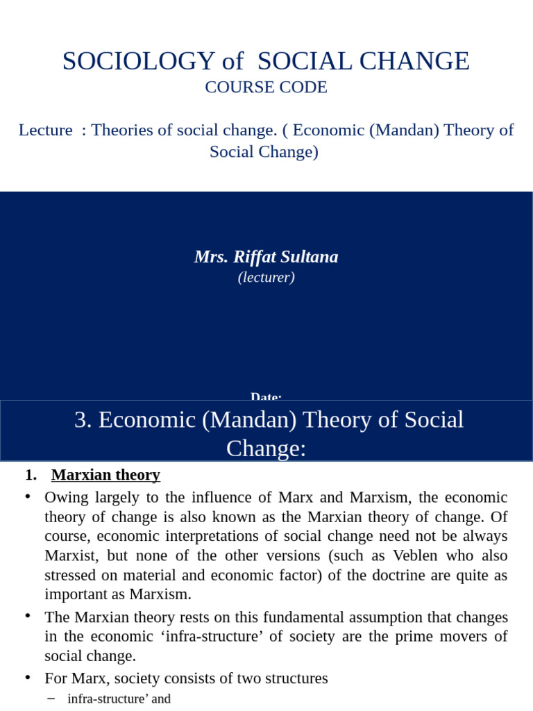 Marxist Theory of Social Change | PDF | Sociocultural Evolution | Marxism