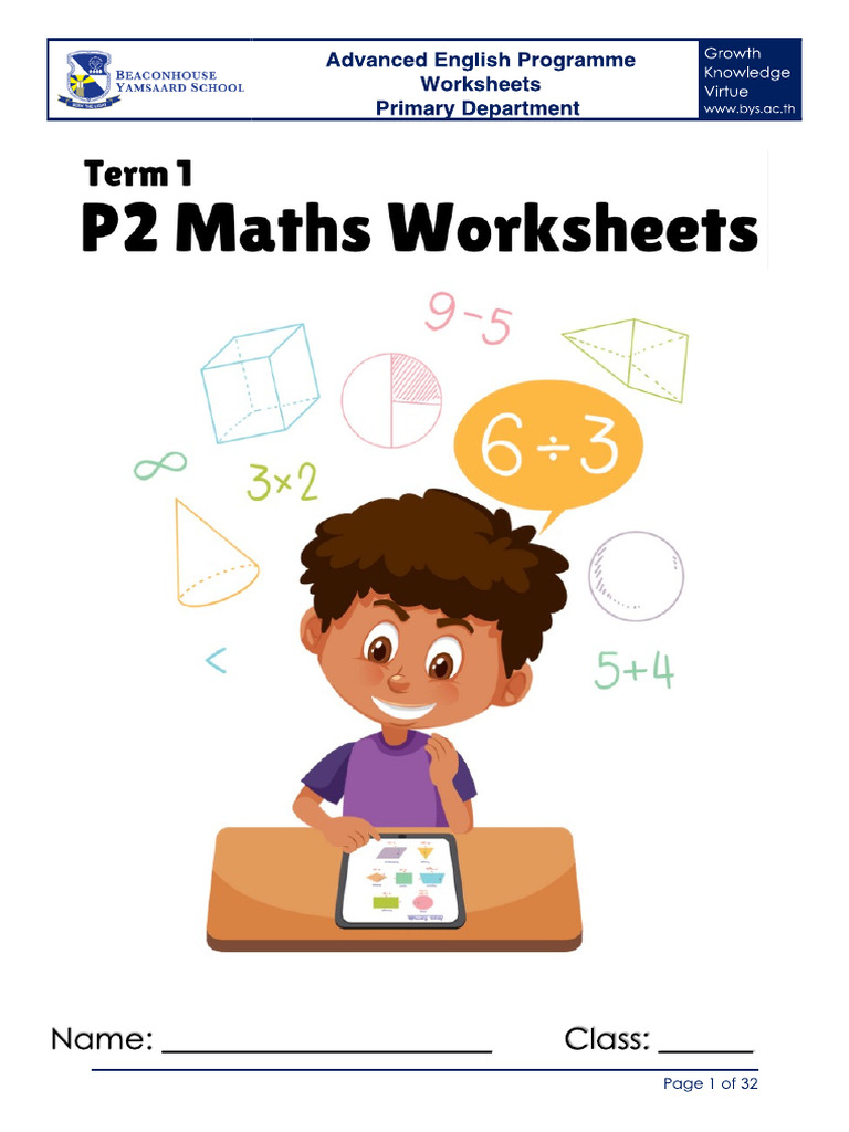 Open P2 Maths Worksheet Term 1 15 | PDF