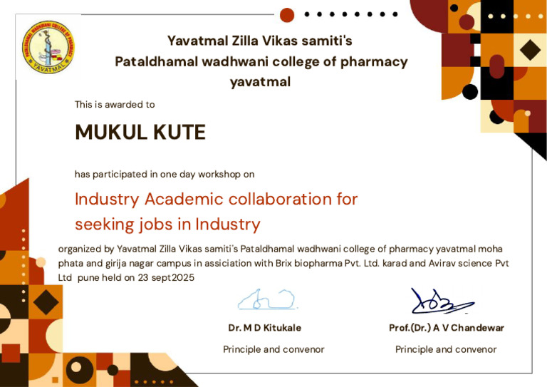 Mukul Kute: Industry Academic Collaboration For Seeking Jobs in ...