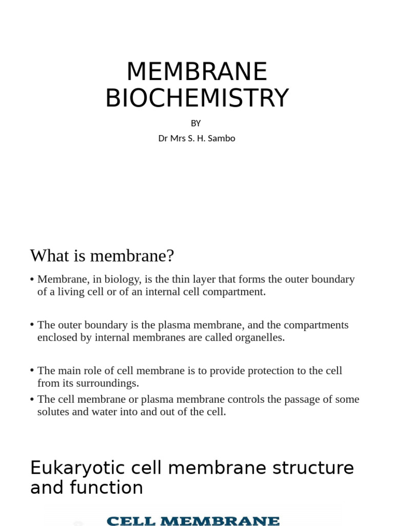 Membrane Biochemistry Overview | PDF | Cell Membrane | Cell (Biology)