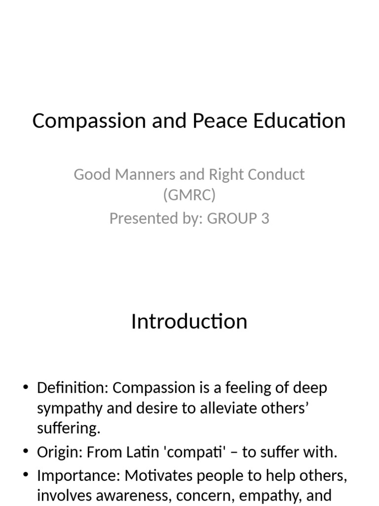 Compassion and Peace Education Guide | PDF | Compassion | Empathy