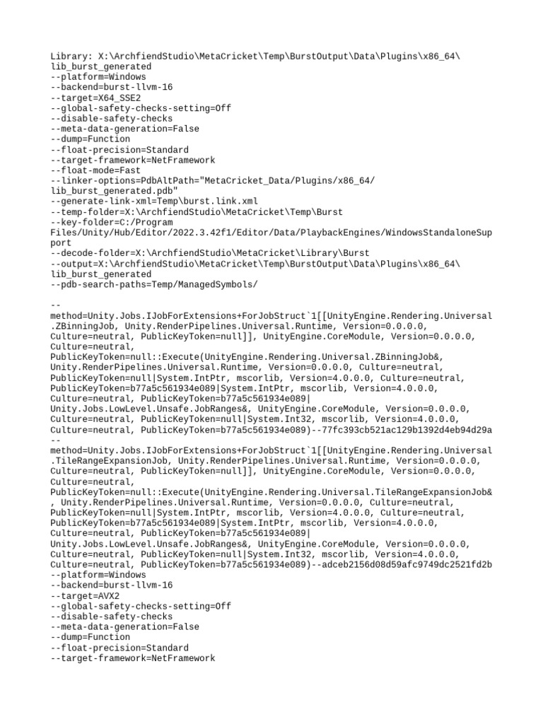 Lib Burst Generated | PDF | Unity (Game Engine) | Integer (Computer Science)
