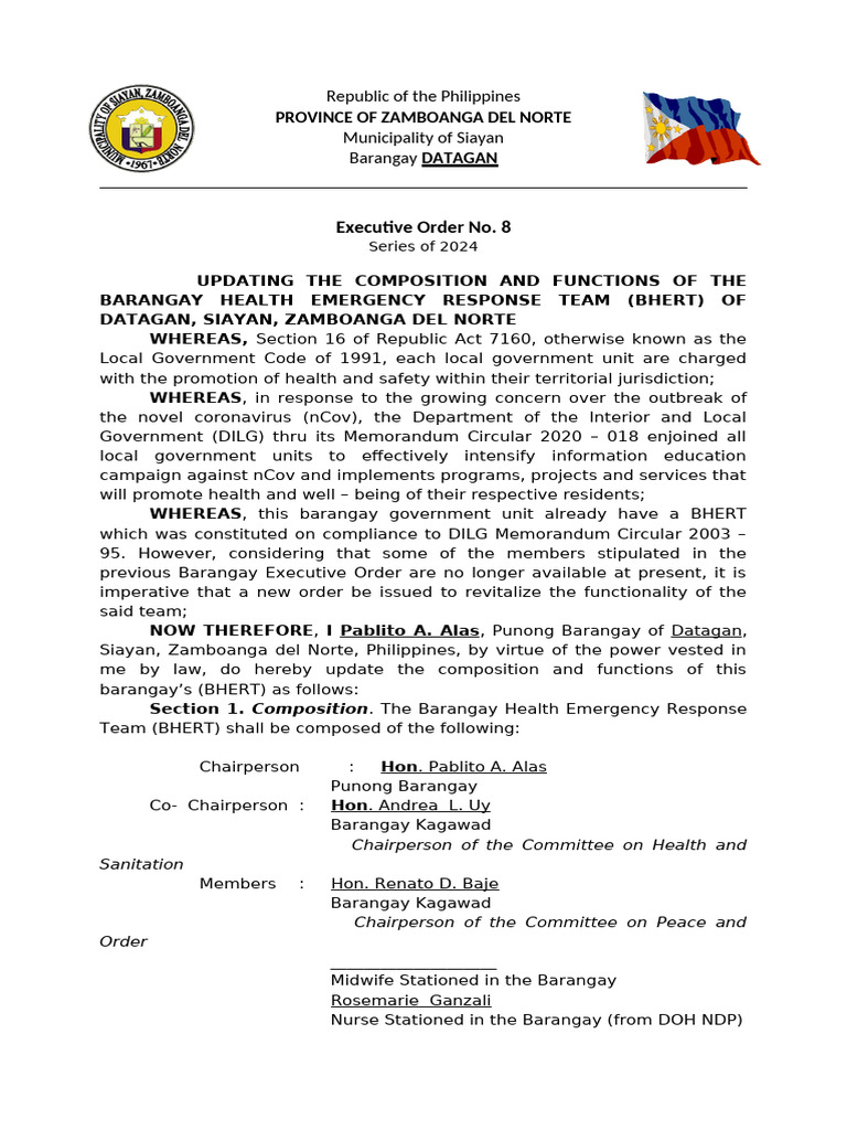 Bhert Executive Order | PDF