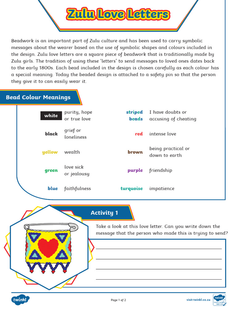 Za CA 75 Design Your Own Zulu Love Letter Ver 1 | PDF
