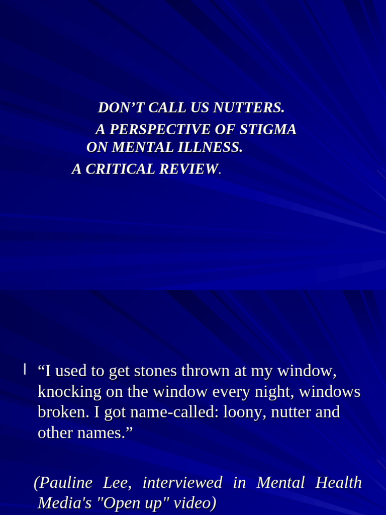 Understanding Mental Illness Stigma | PDF | Social Stigma | Mental Disorder