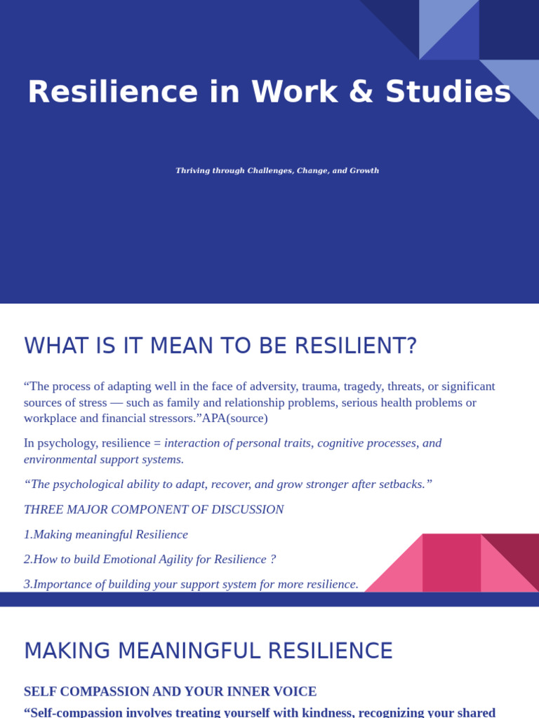 Resilience in Work & Studies | PDF | Psychological Resilience ...