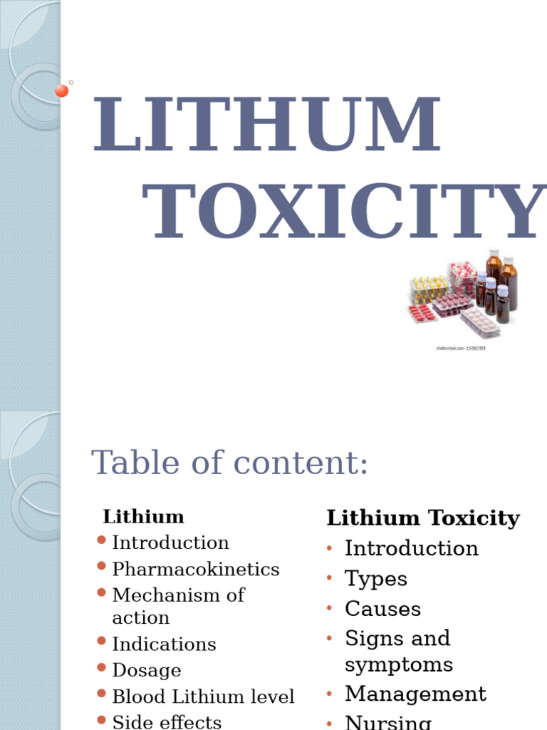 Understanding Lithium Toxicity Risks | PDF | Dehydration | Mania
