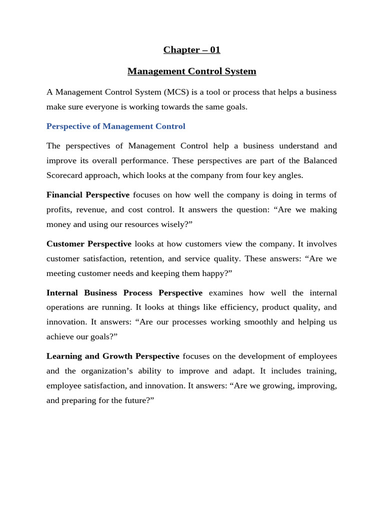 Accounting For Managerial Control | PDF | Strategic Management | System