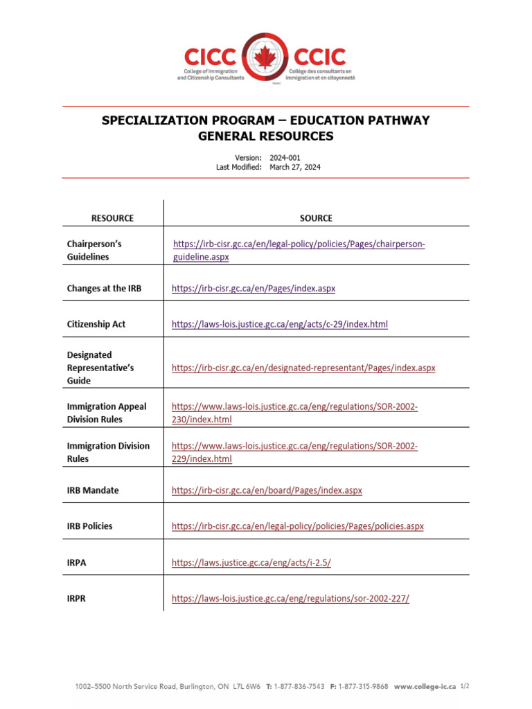 IRB Specialization Program Resources | PDF
