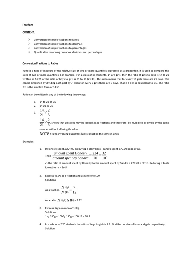 Fraction in Mathematics | PDF | Ratio | Discrete Mathematics