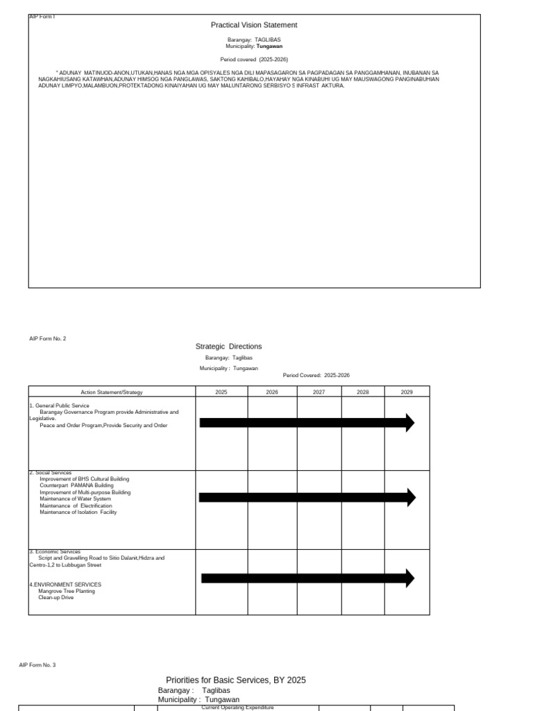 New Barangay Aip Blank Form 1-8 2018 Updated | PDF