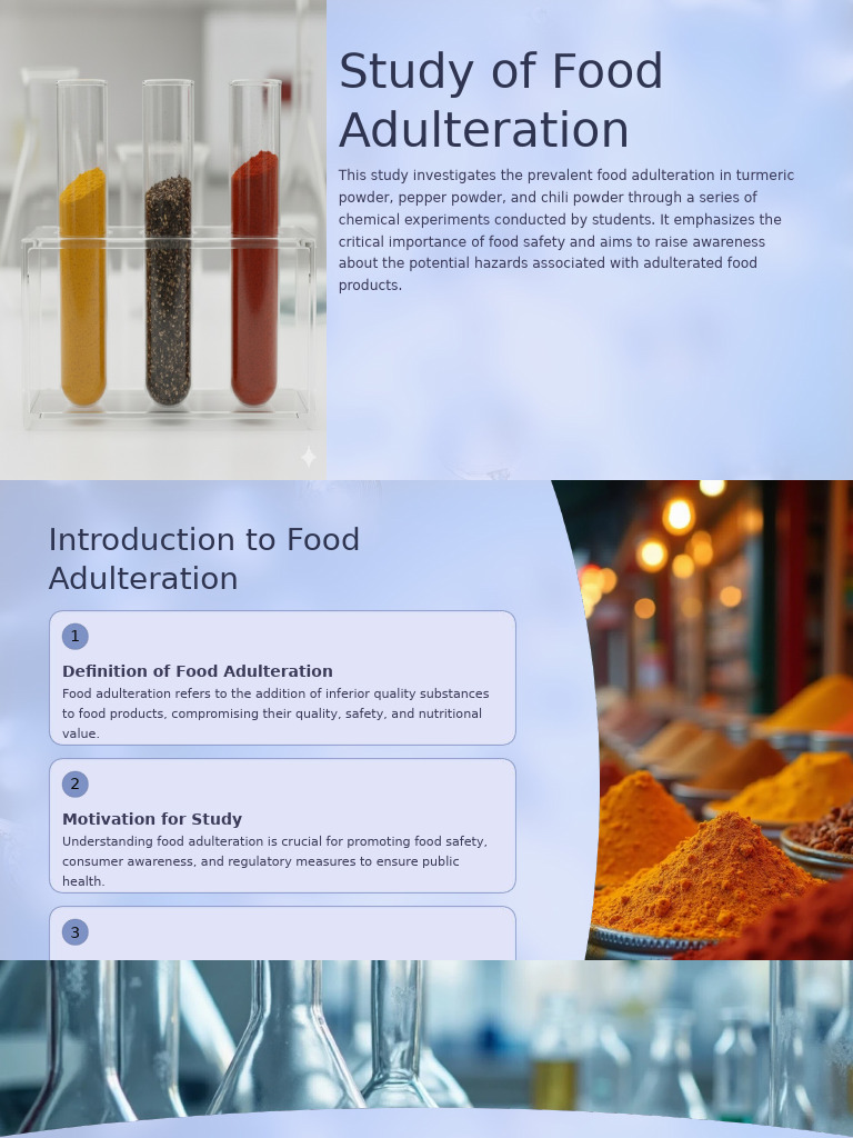 Food Adulteration in Spices Study | PDF | Experiment | Turmeric