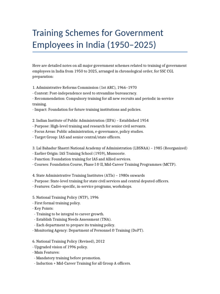 Government Employee Training Schemes | PDF | Capacity Building