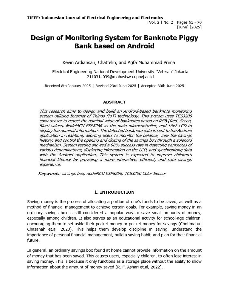 Android-Based Banknote Monitoring System | PDF | Relay | Liquid Crystal ...