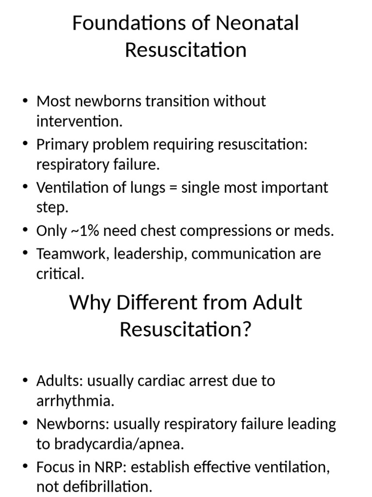 Neonatal Resuscitation Protocol Overview | PDF | Cardiopulmonary ...