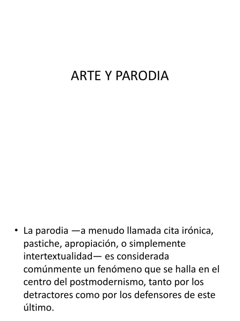 Arte y Parodia | PDF | Artes (general) | Science