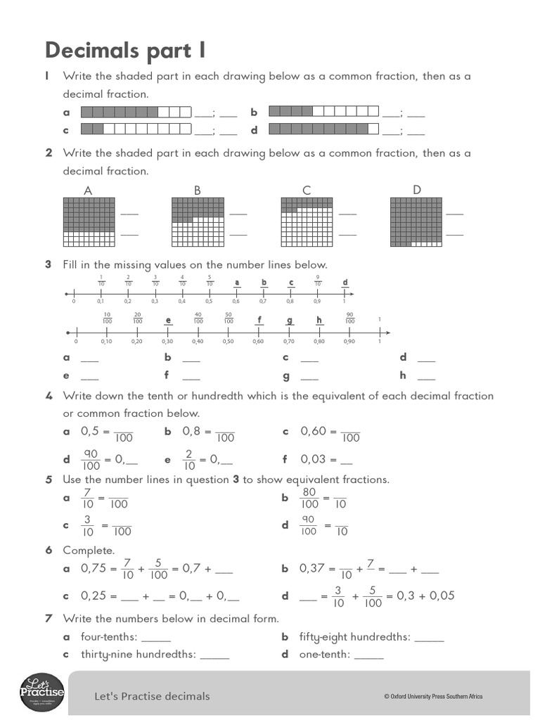 Understanding Decimals: Fractions & Money | PDF | Numbers ...