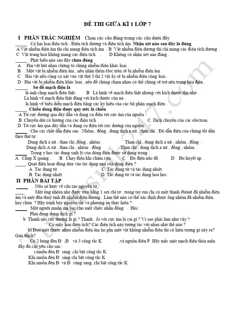 De Kiem Tra Giua Ki 1 Lop 7 Mon Ly 2018 Thcs Nguyen Hoang Pdf