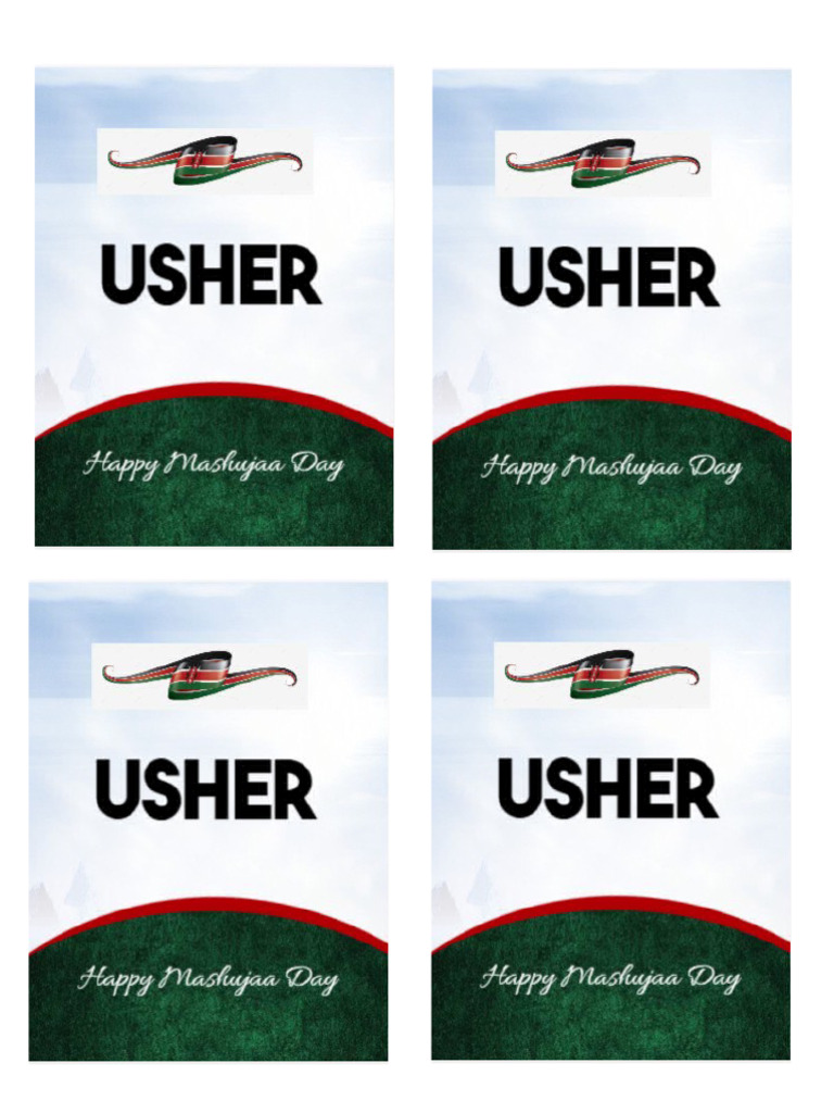 Usher Cards | PDF
