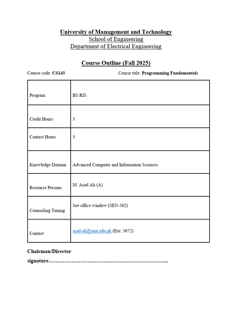 CS143 Programming Fundamentals Outline Fall 2025 | PDF | String (Computer Science) | Control Flow