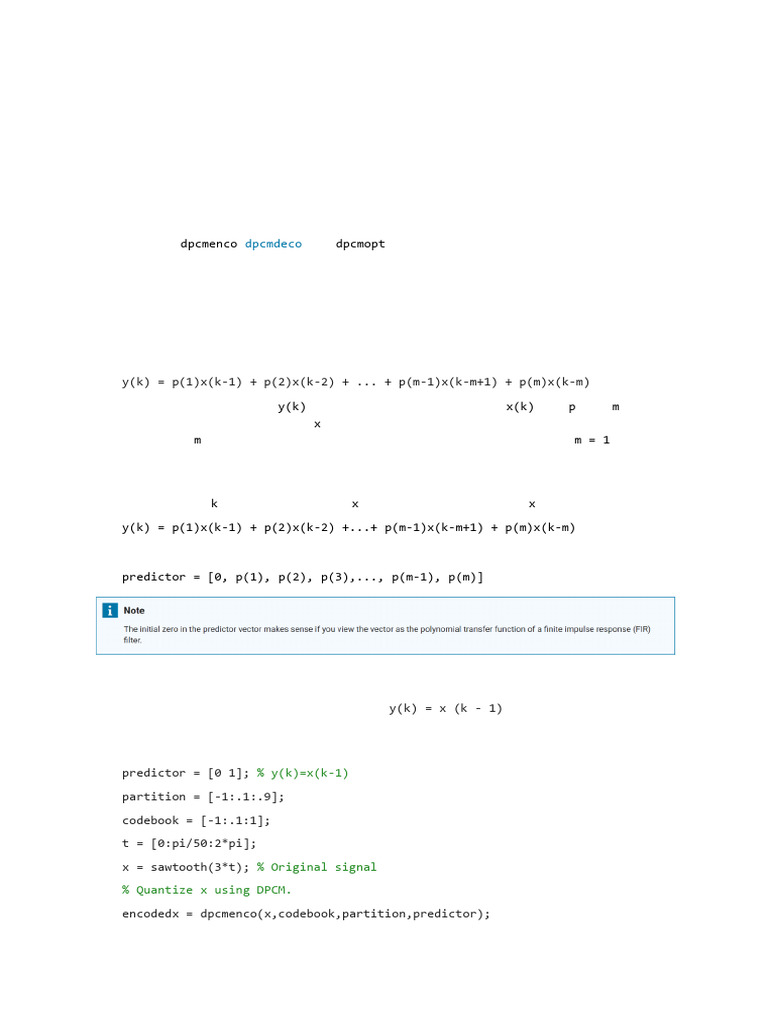 Differential Pulse Code Modulation | PDF | Code | Signal Processing