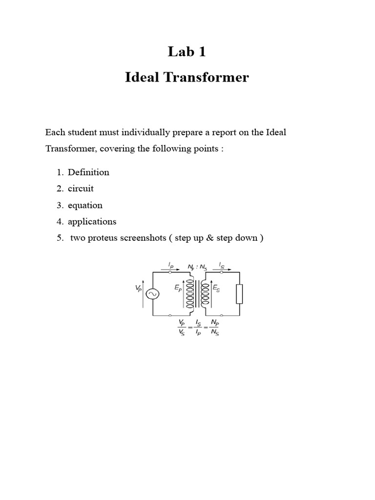 Ideal Transformer Report Guide | PDF