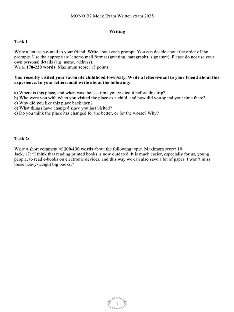 Writing b2 Origo | PDF