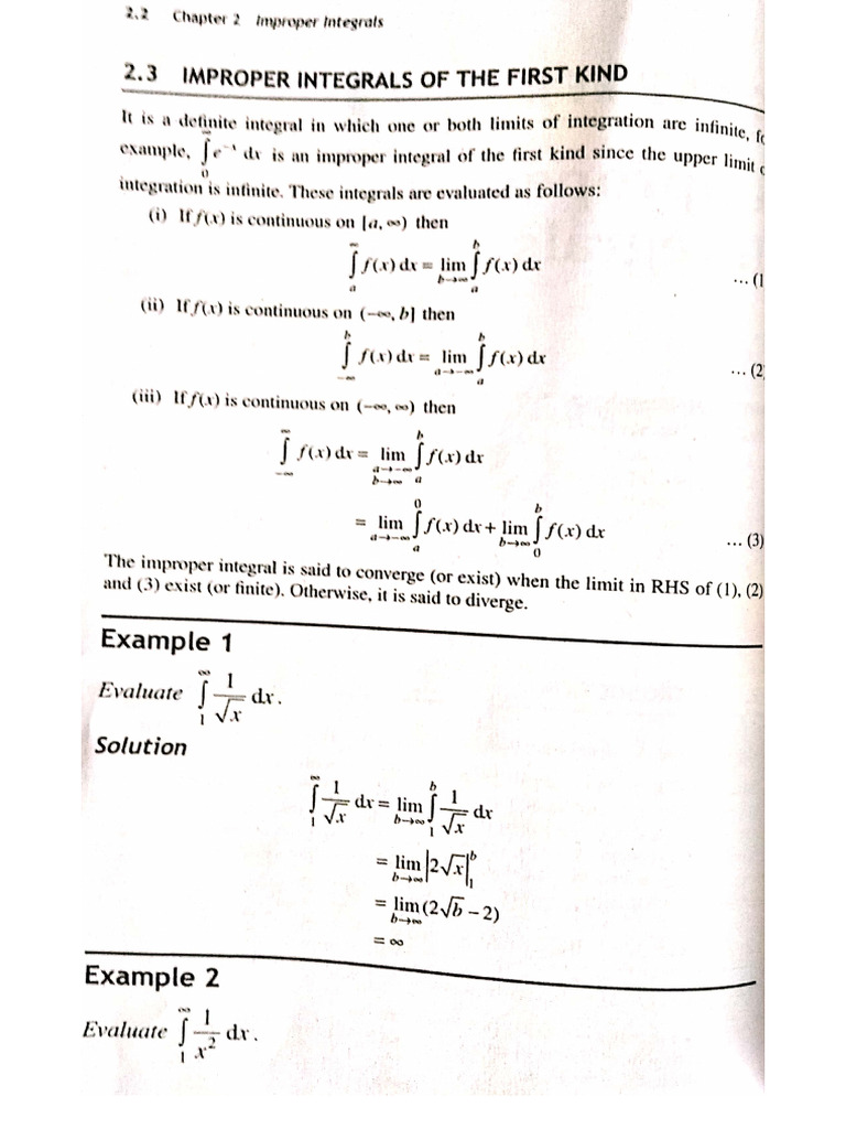 Improper Intergrals.. (APY Material) | PDF