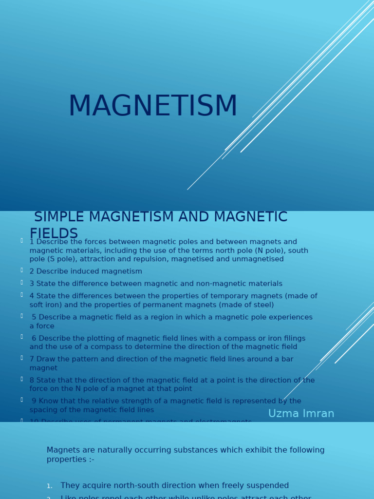 simple magnetism for igcse physics 0625 | PDF | Magnetism | Magnet