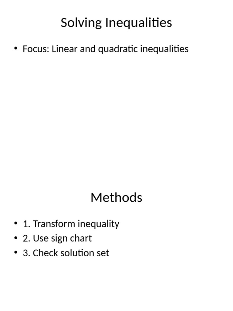 Solving Linear & Quadratic Inequalities | PDF