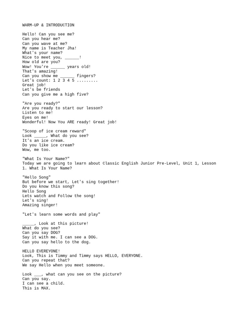 51Talk-Unit 1-Lesson 1-What Is Your Name | PDF