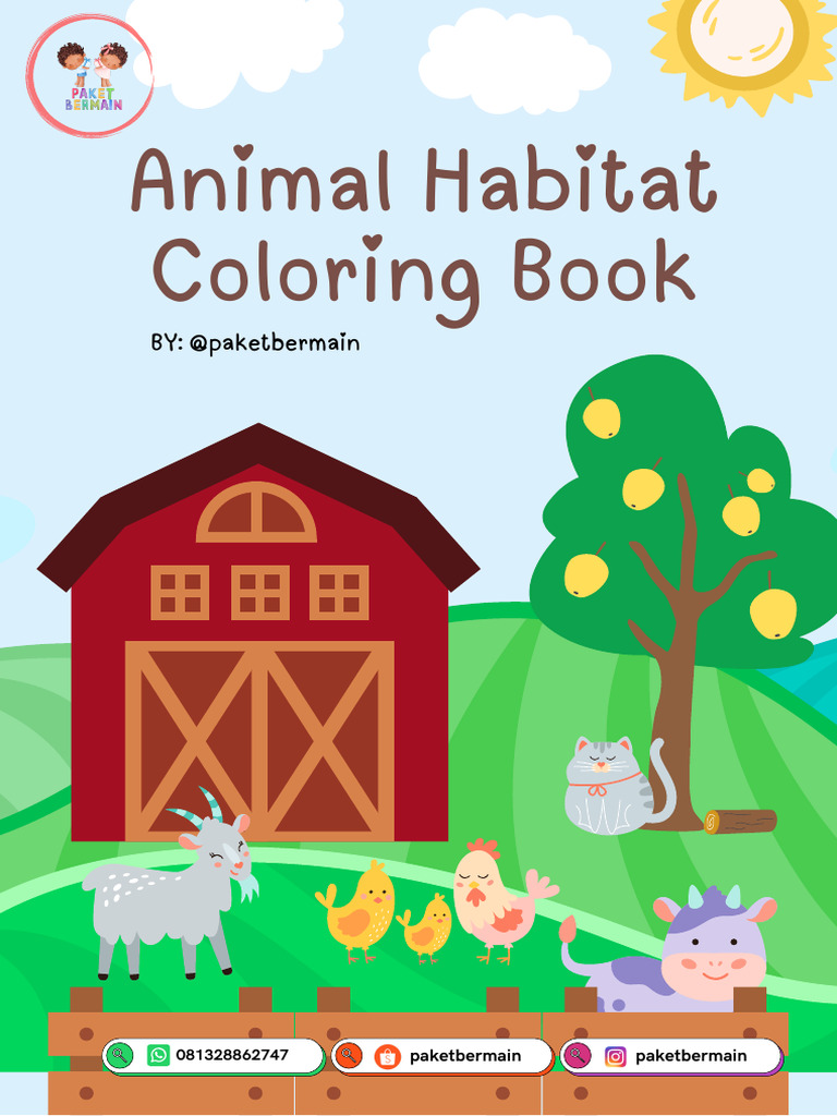 Animal Habitat Cover Coloring Book | PDF