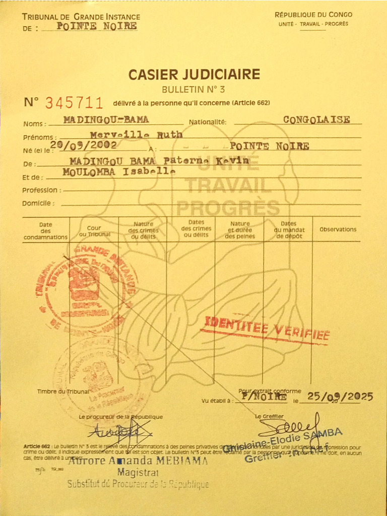 Casier Judiciaire Et Certificat | PDF