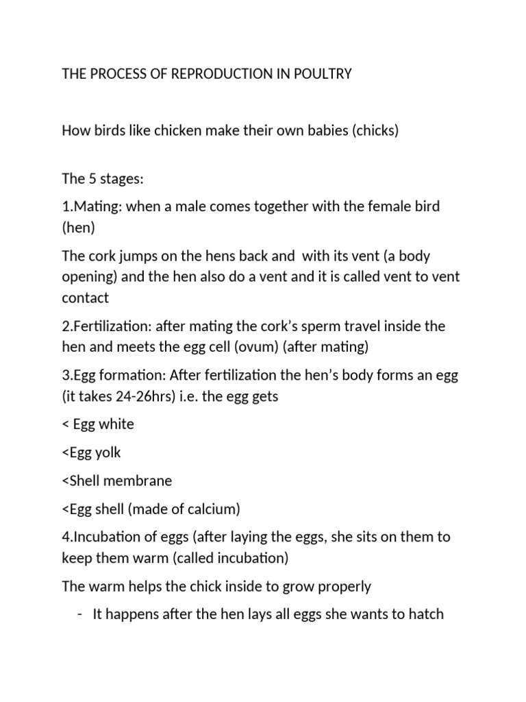 The Process of Reproduction in Poultry | PDF