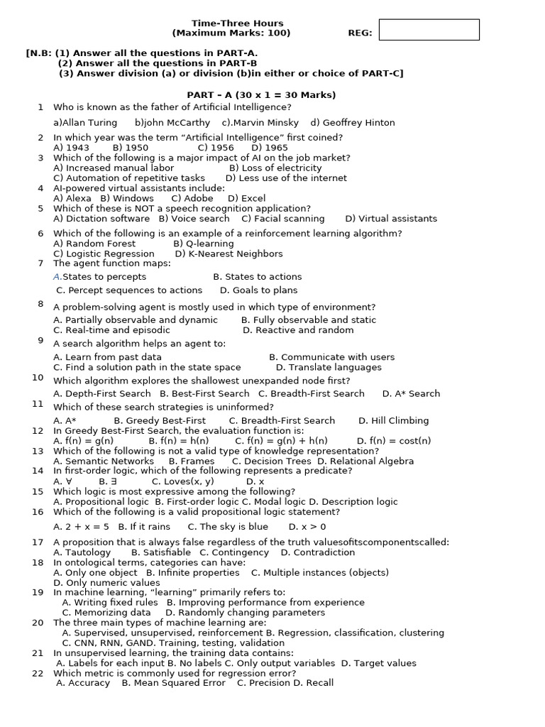 Model Question (7 Set) - Iai (Ai&Ml) | PDF | Support Vector Machine ...