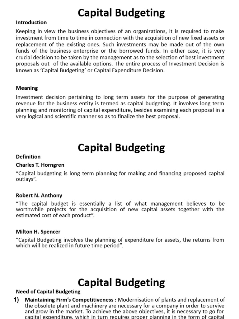 Understanding Capital Budgeting Essentials | PDF | Capital (Economics ...