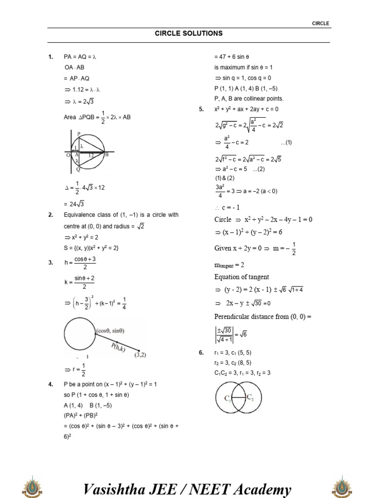 Circle Geometry and Equations Explained | PDF | Circle | Geometric Shapes