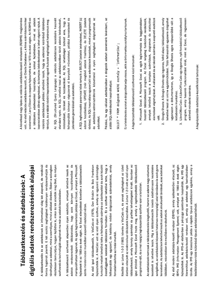 78evf Tablazat Szovegertes | PDF