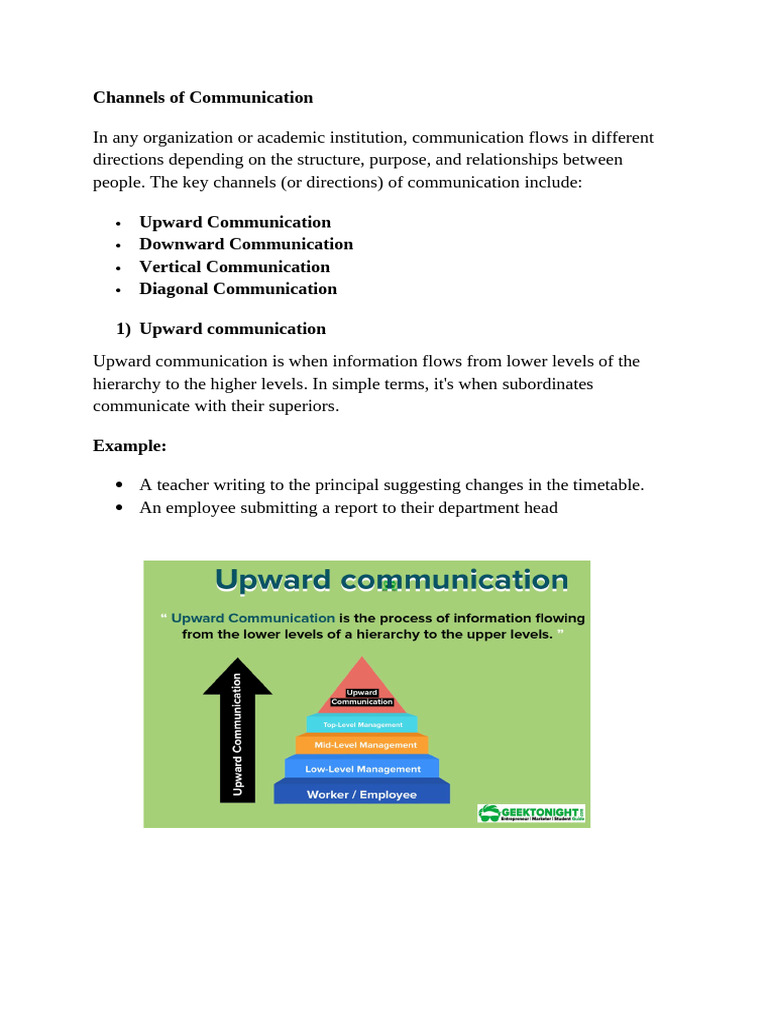 Understanding Communication Channels | PDF | Hierarchy | Communication