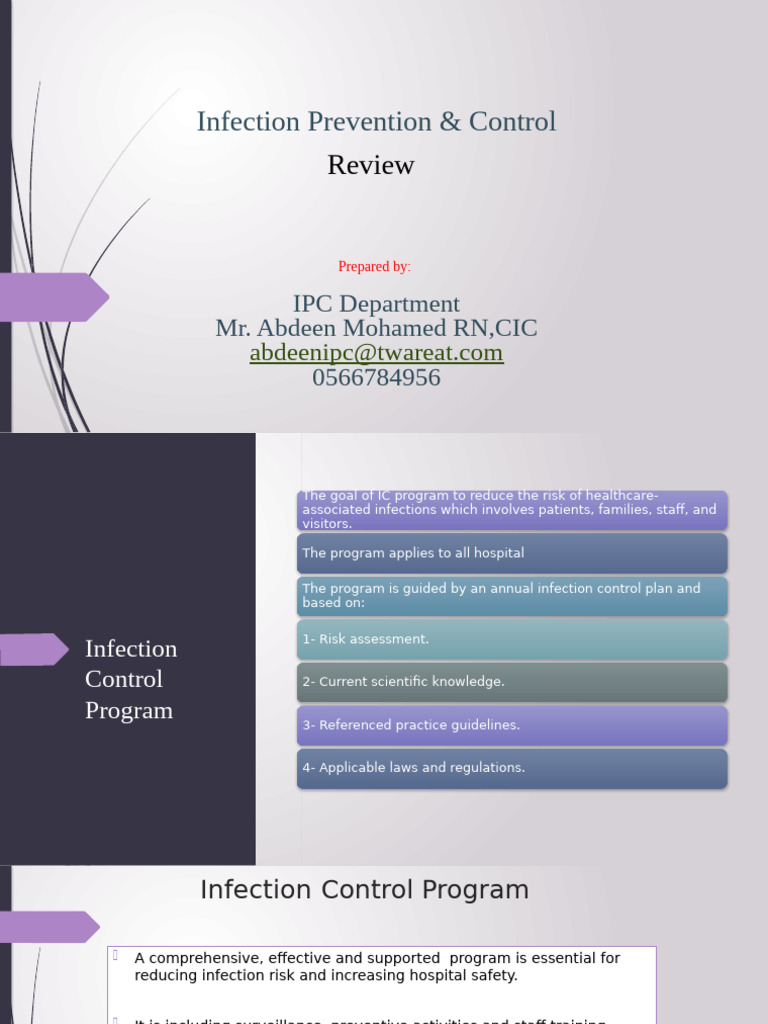 Infection Control Program Overview | PDF | Hand Washing | Personal ...