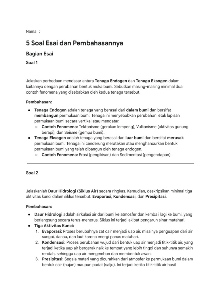 Perbedaan Tenaga Endogen dan Eksogen | PDF