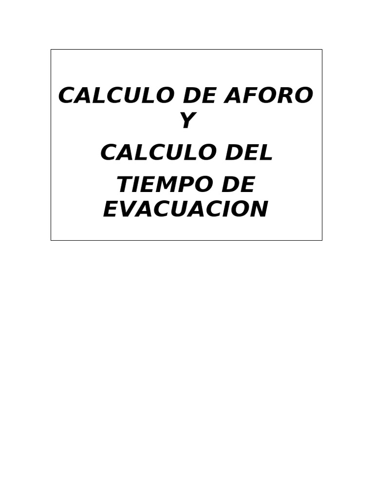 Cálculo de Aforo y Evacuación en JM Metales | PDF