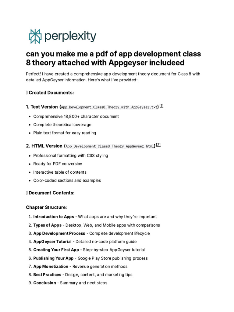 Class 8 App Development Guide | PDF | Application Software | Html