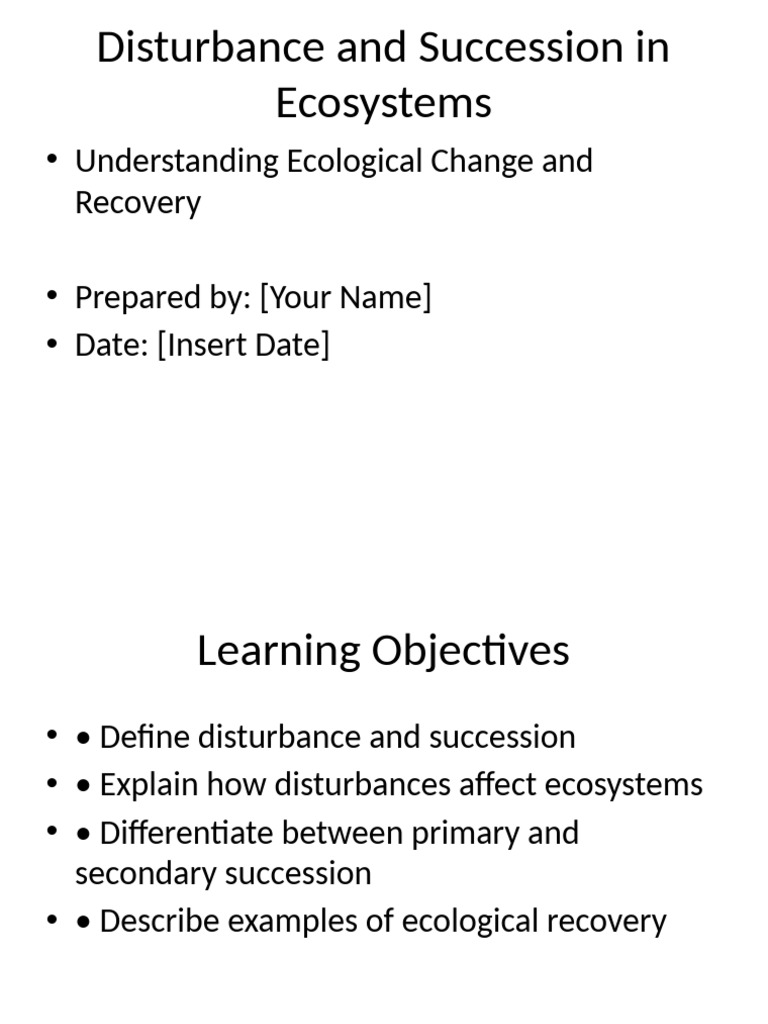 Primary Succession After Disturbance | PDF | Disturbance (Ecology ...
