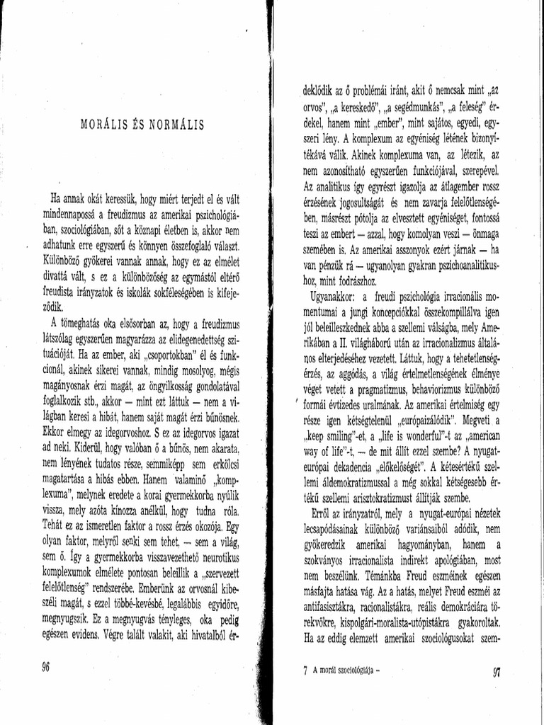 Heller - A Morál Szociológiája (A Morális És Normális) | PDF