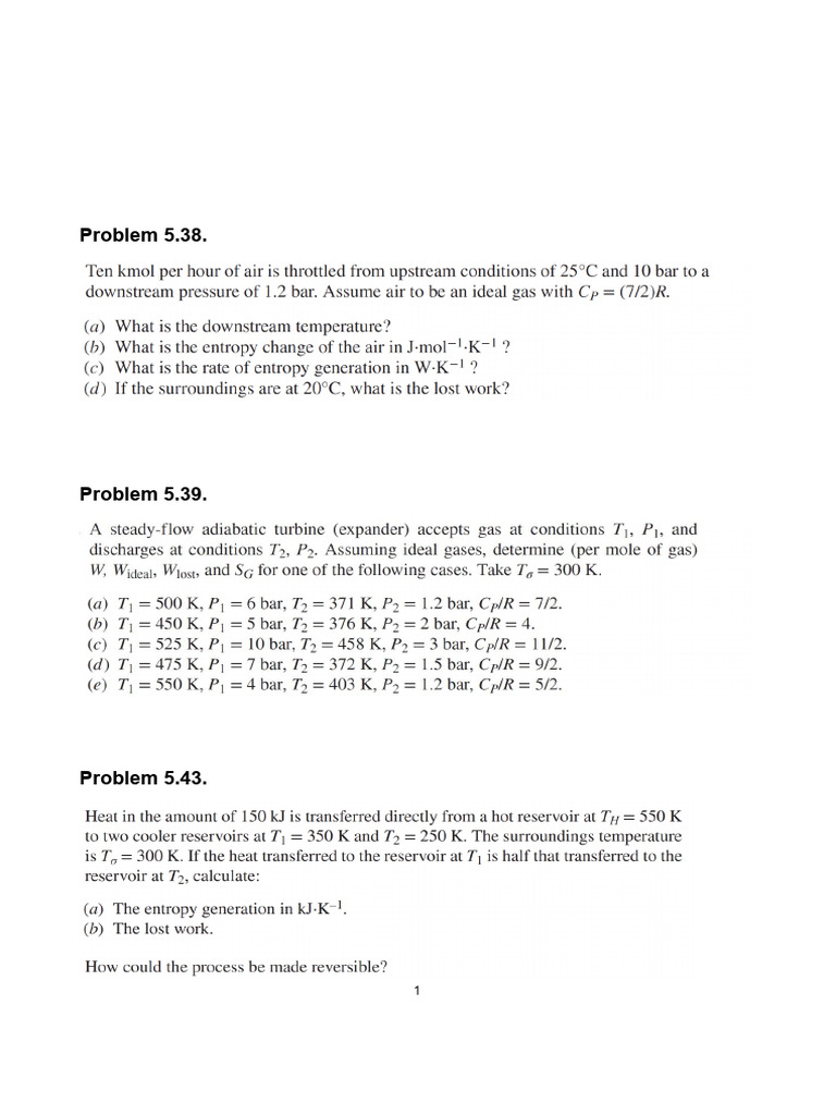HW#8 - CTD-8 Entropy Eq For Control Volume | PDF