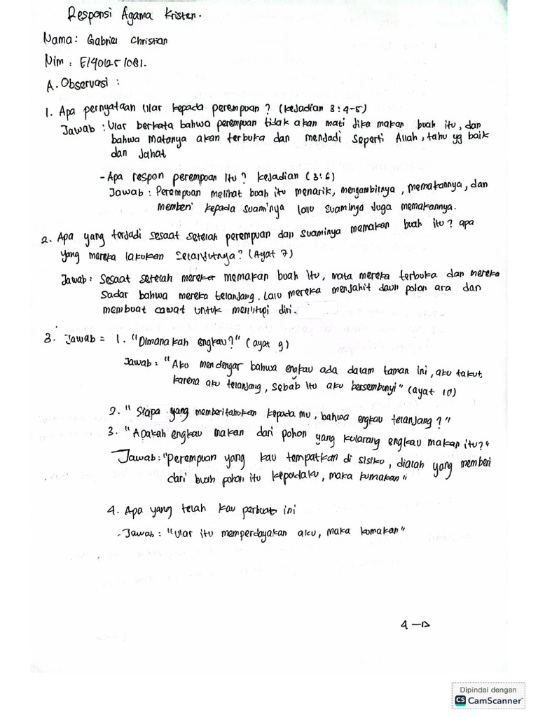 Responsi Bab 2 - Gabriel Christian - E1401251081 | PDF