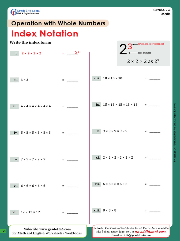 Index Notation | PDF